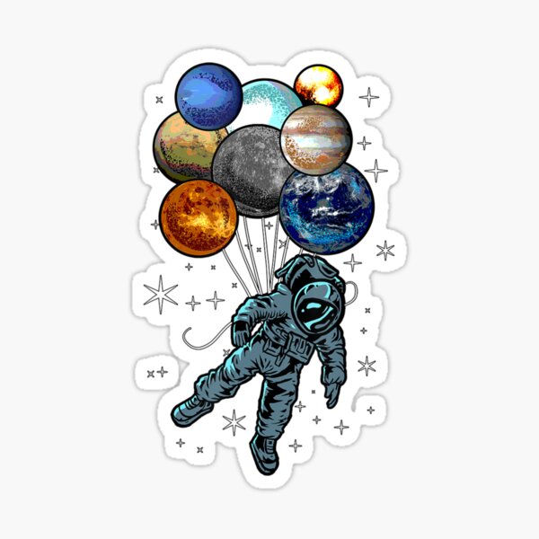 "Astronaut Space Spaceman Moon Mars Planets" Sticker for Sale by ...