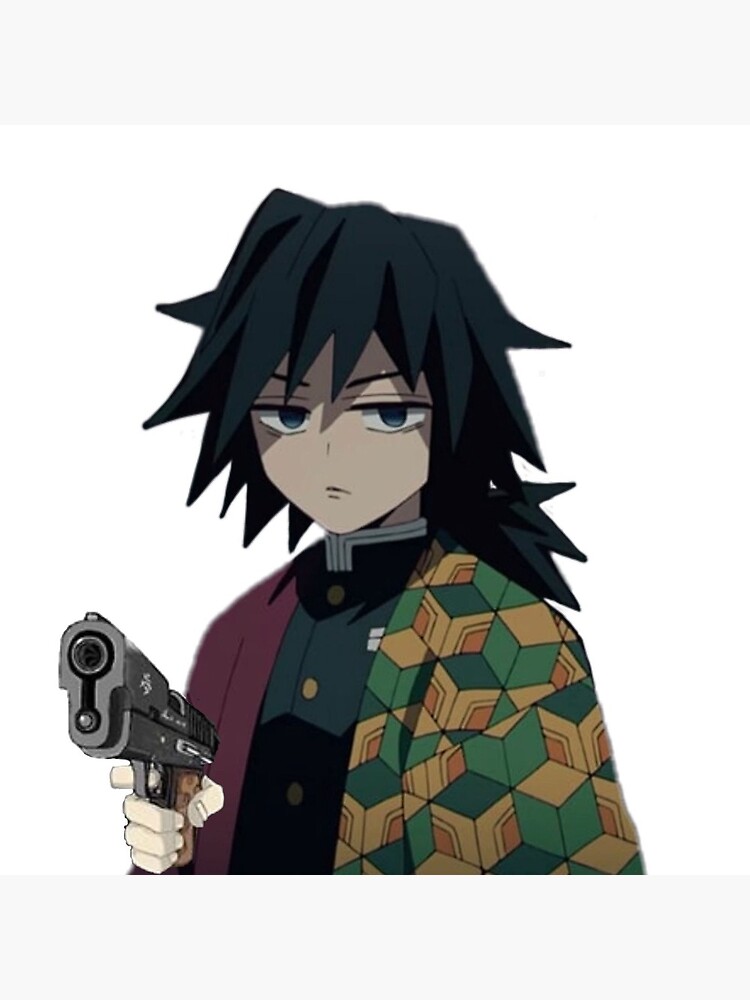 "Funny Giyu Pointing a Gun" Photographic Print by stylishmemetees ...