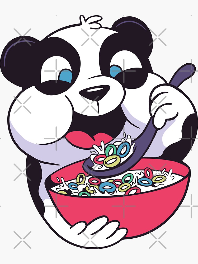 "Panda animal cereal adorable baby panda breakfast" Sticker for Sale by ...