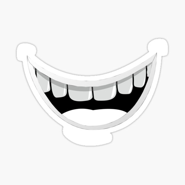 "smile with open mouth" Sticker for Sale by PabasaraArt | Redbubble