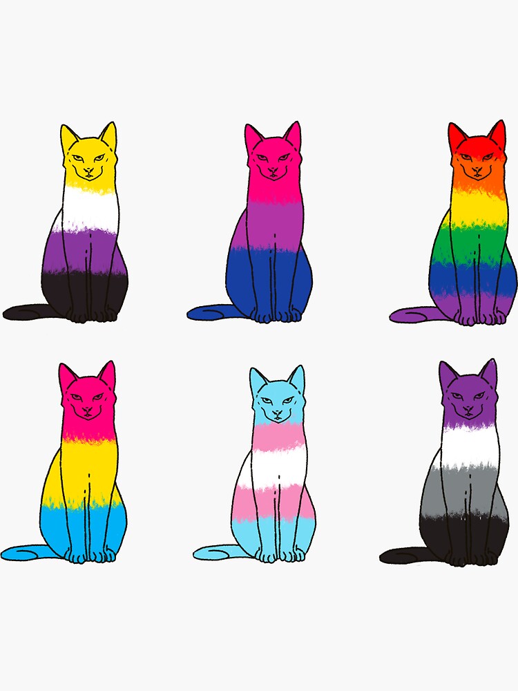 "Pride cat Sticker Pack" Sticker for Sale by Thecraftybear | Redbubble