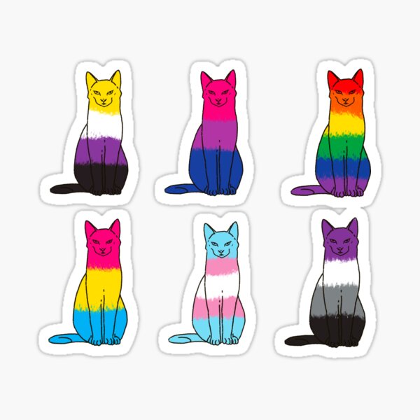 "Pride cat Sticker Pack" Sticker for Sale by Thecraftybear | Redbubble
