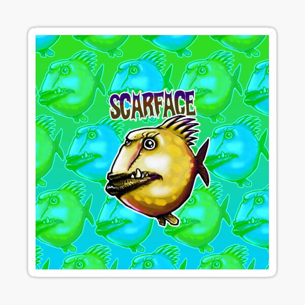 "scar face fish" Sticker for Sale by anticute | Redbubble