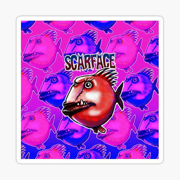 "scar face fish" Sticker for Sale by anticute | Redbubble