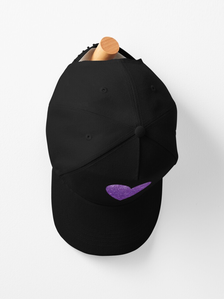 "Purple Glitter Heart" Cap by Felicity-K | Redbubble