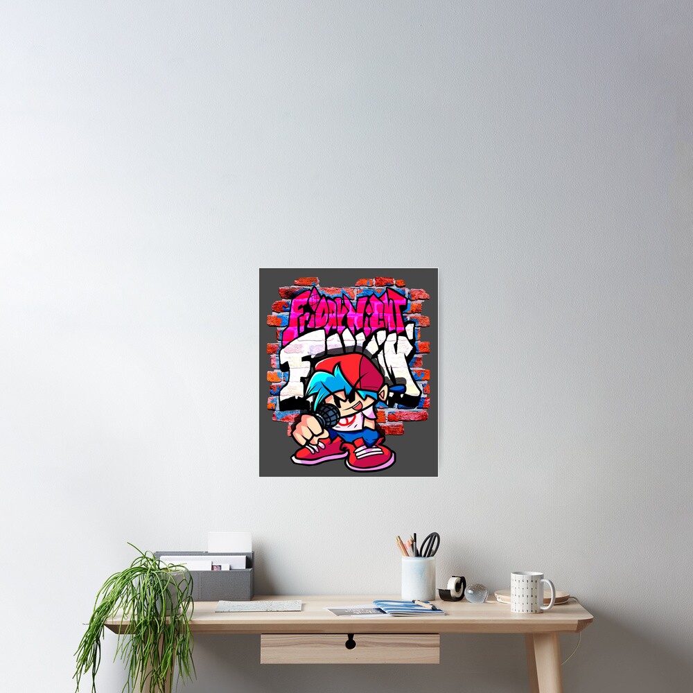"BoyFriend FNF. Brick wall" Poster by AbrekArt | Redbubble