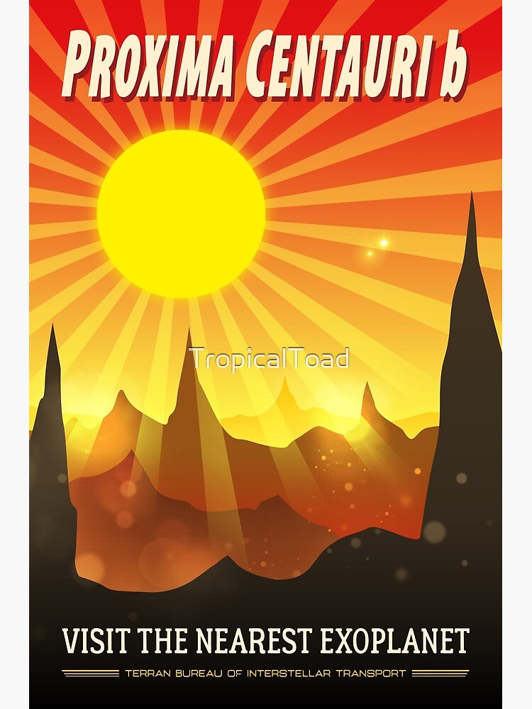 "Proxima Centauri b Exoplanet Travel Illustration" Art Print by ...