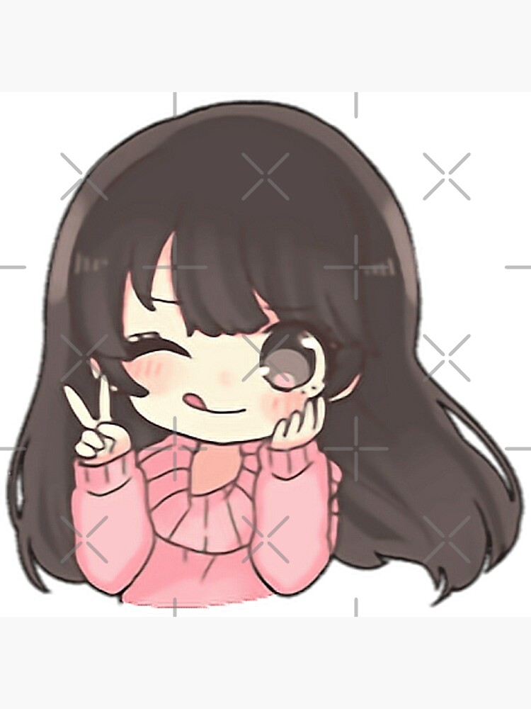 "cute Chibi doing a peace sign" Poster for Sale by sirineab | Redbubble