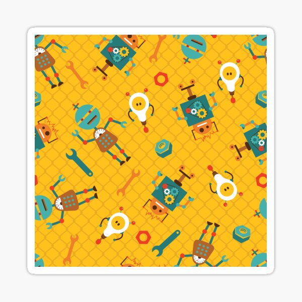 "Cute Robotics Land" Sticker for Sale by Farijazz | Redbubble
