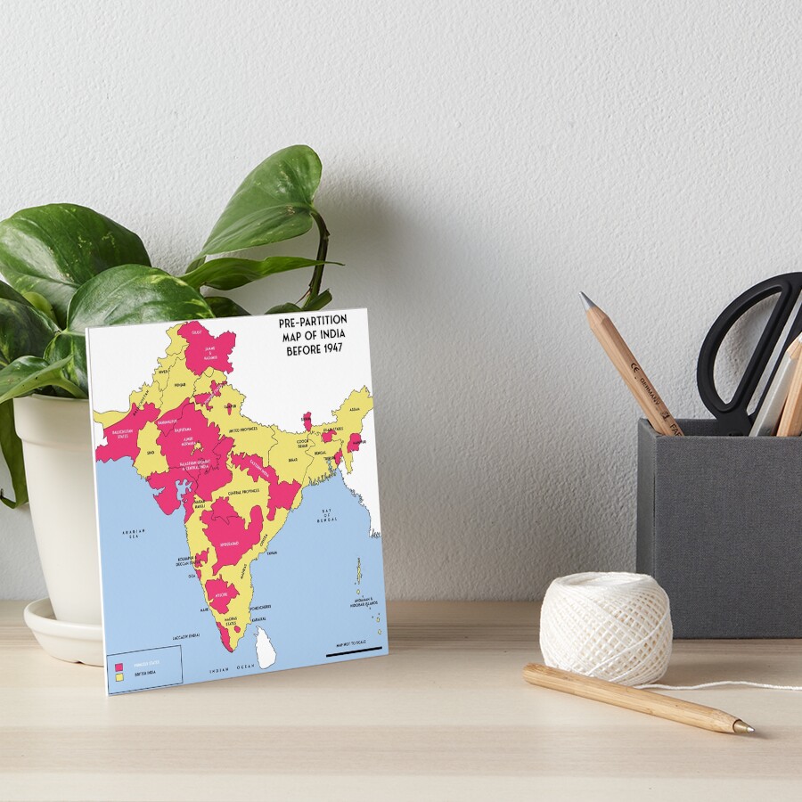 "pre-partition map of India before 1947" Art Board Print for Sale by ...