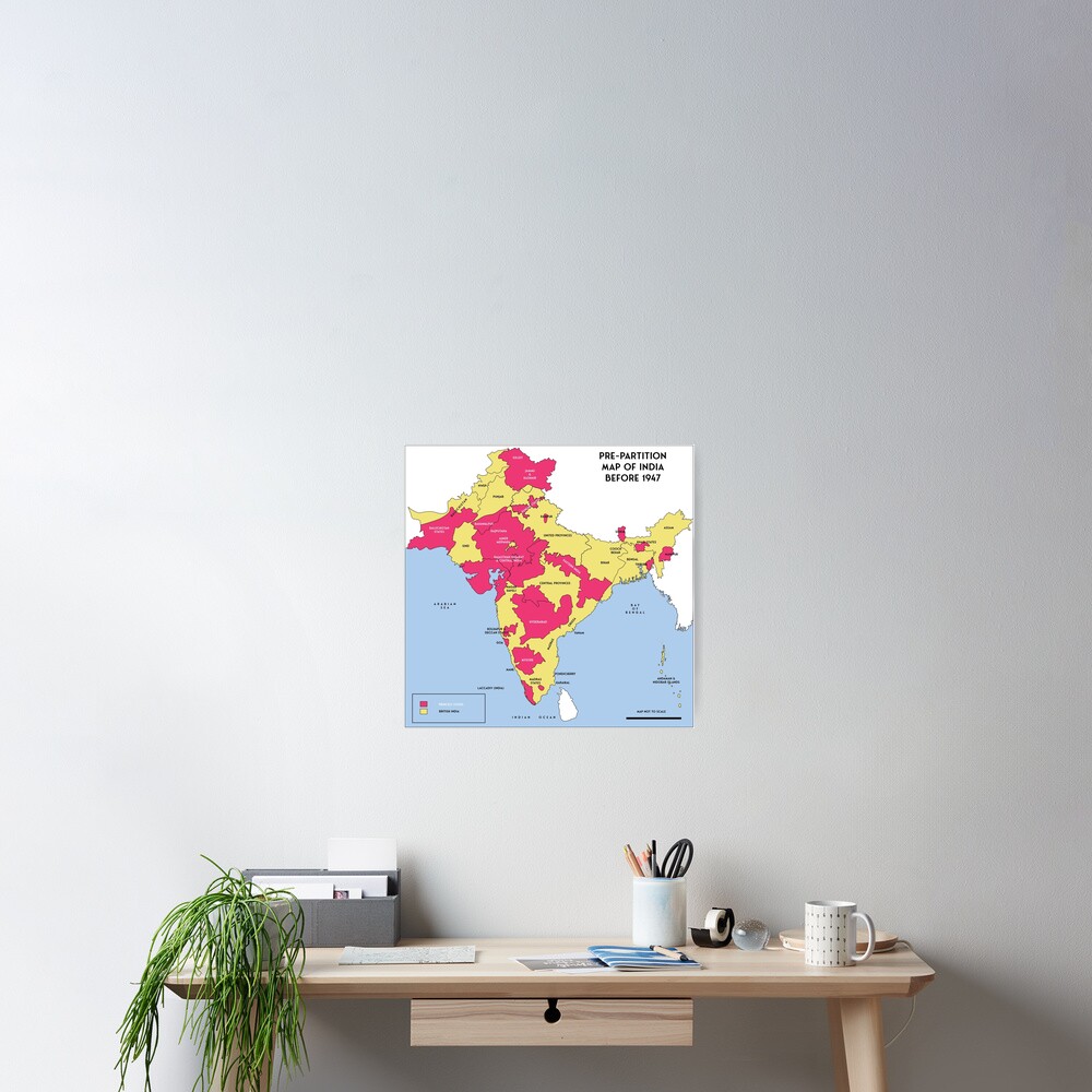 "pre-partition map of India before 1947" Poster for Sale by ...