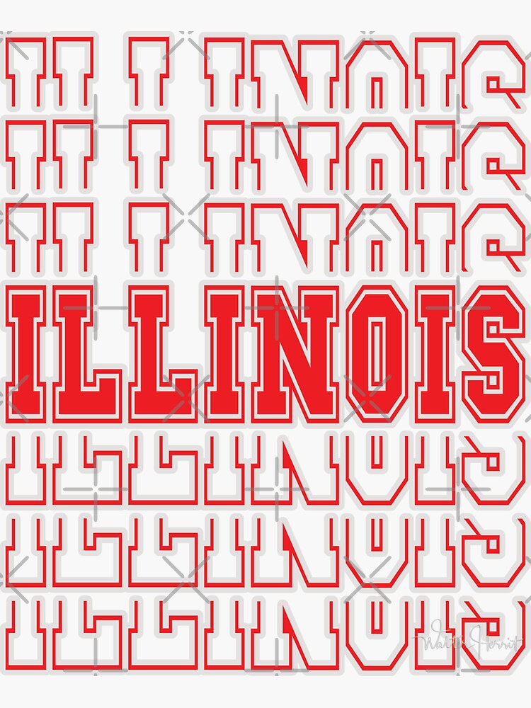 "Illinois USA Word Art V2" Sticker for Sale by Walter4259 | Redbubble