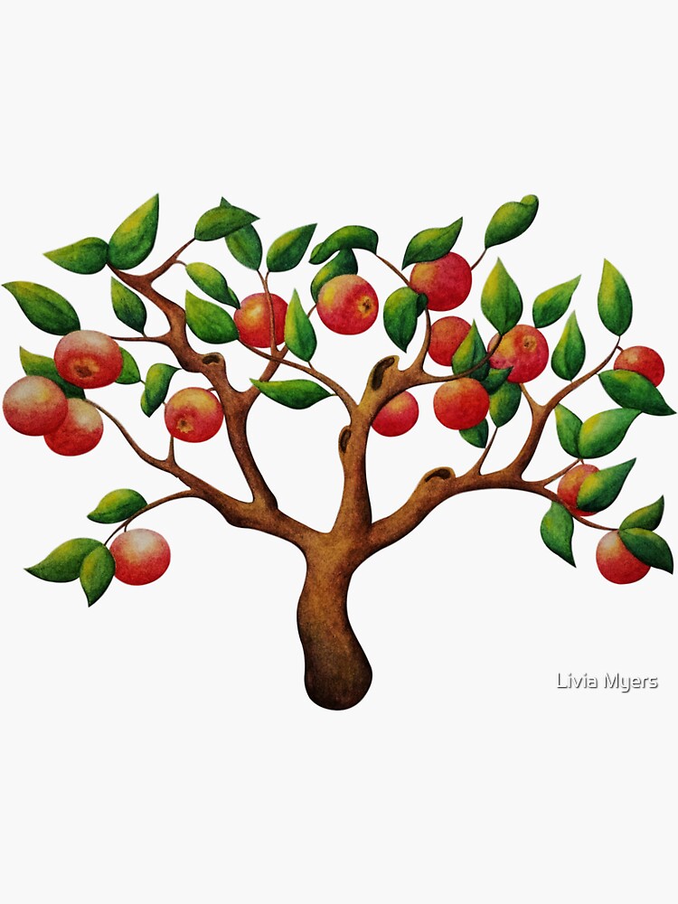 "Tiny Apple Tree" Sticker by liviamyers | Redbubble