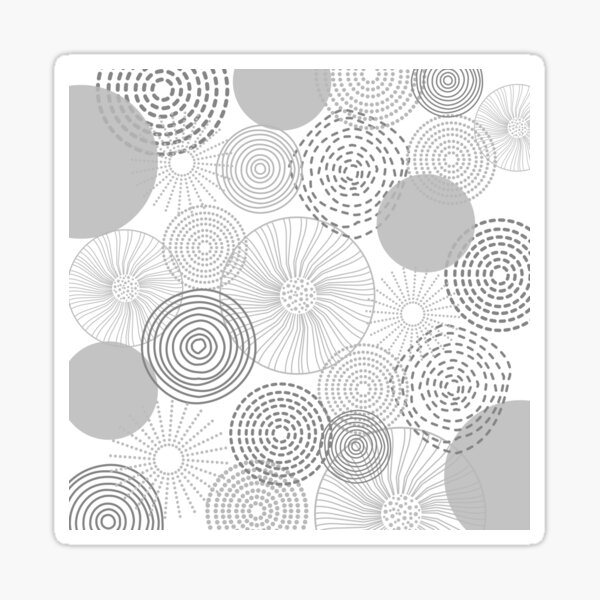 "Aboriginal Dashes and Dots Gray Abstract Digital Painting" Sticker for ...