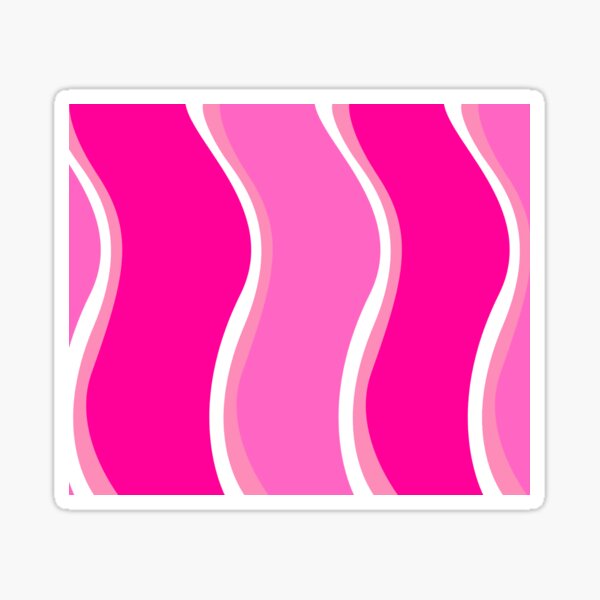"Pink and white sideways wave design" Sticker by lifeofzoe2021 | Redbubble