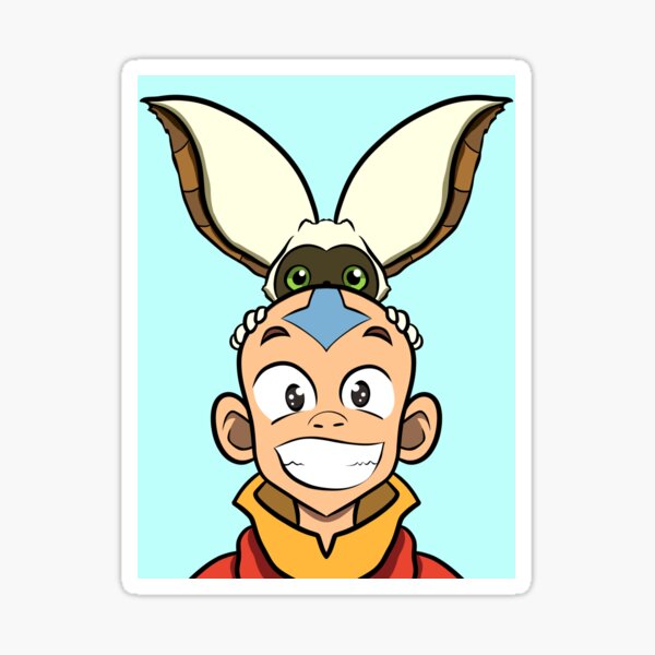"ATLA AANG AND MOMO" Sticker for Sale by NotGinoHess | Redbubble