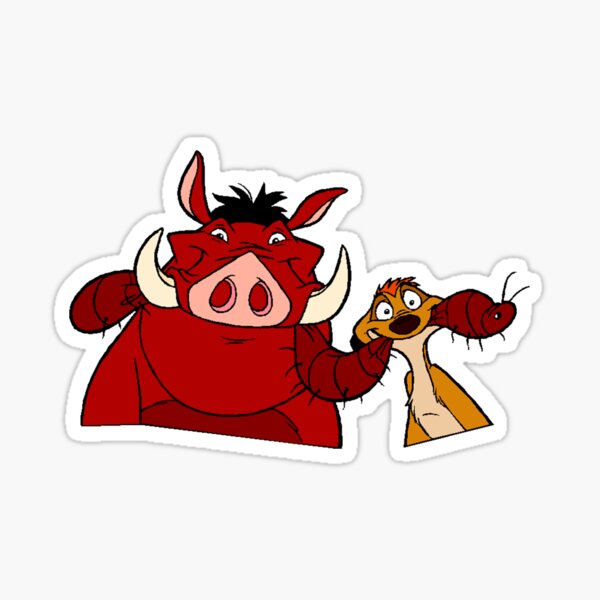"timon and pumba" Sticker for Sale by KnitNknot | Redbubble