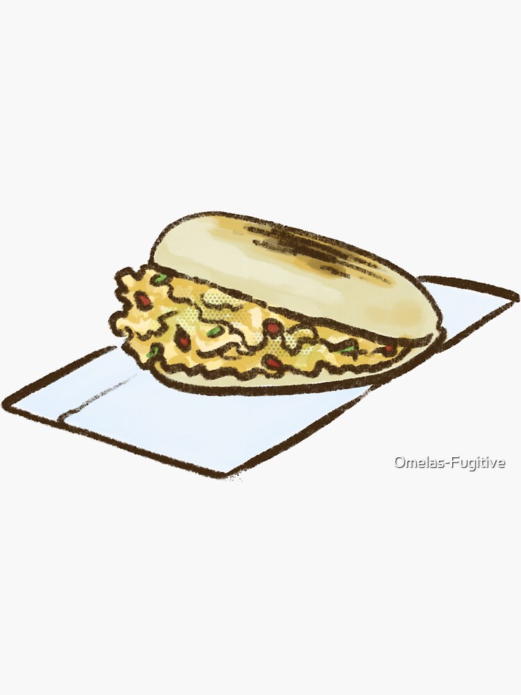 "Scrambled eggs Arepa" Sticker for Sale by Omelas-Fugitive | Redbubble