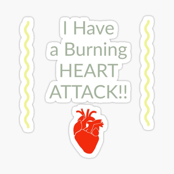 "Burning Heart Attack" Sticker for Sale by Nomindra | Redbubble
