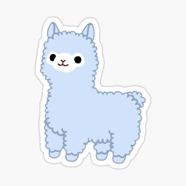 "cute kawaii blue llama" Sticker for Sale by dawnlikesdonuts | Redbubble
