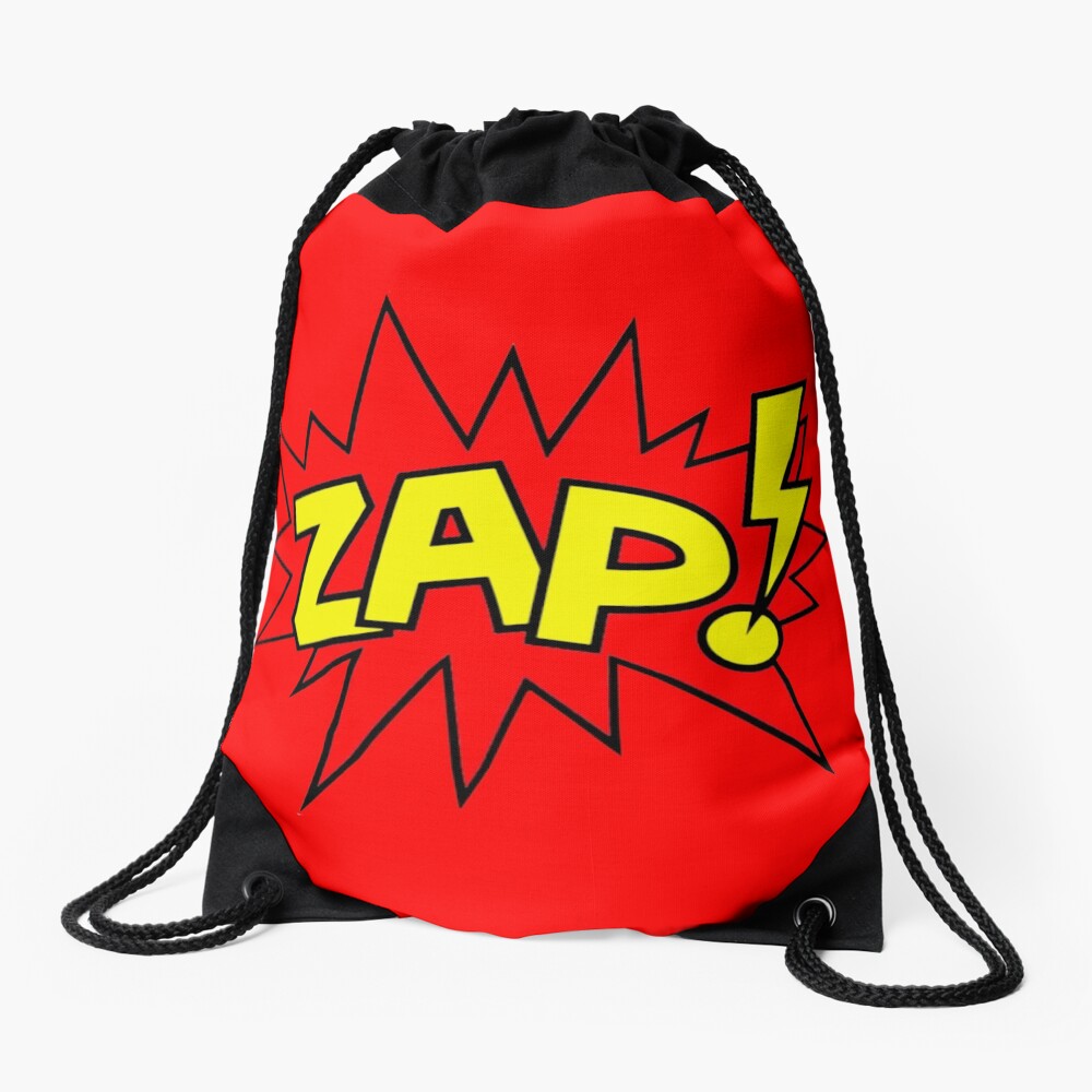 "Colorful Zap Comic Action Bubble Design" Drawstring Bag for Sale by ...