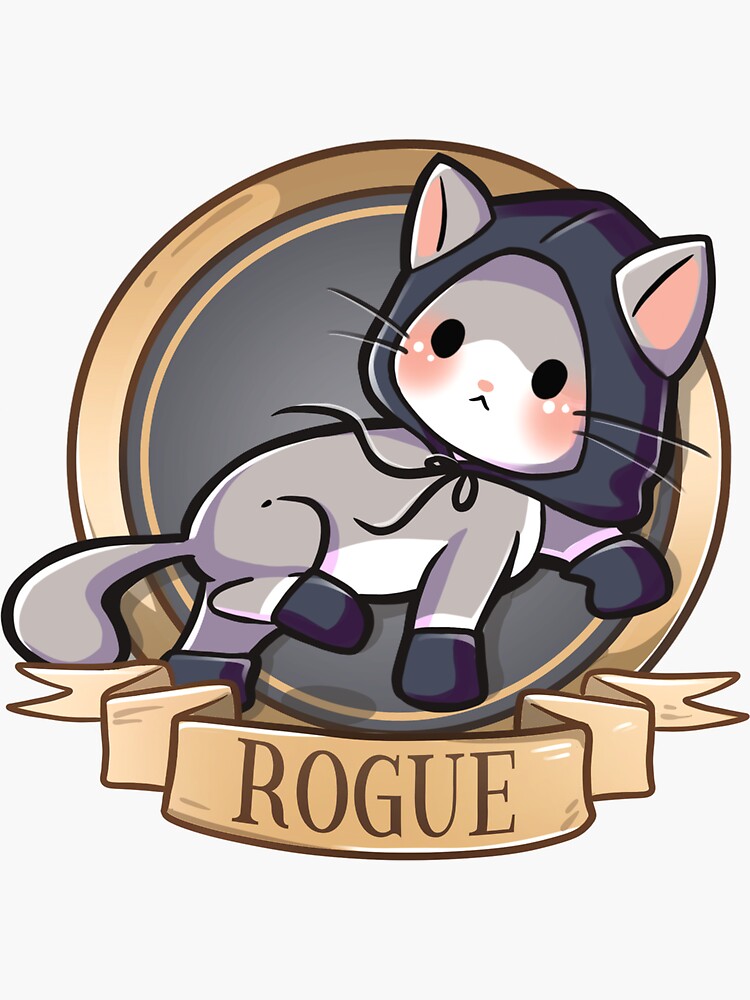 "RPG CAT - dnd, rogue" Sticker for Sale by LSaci | Redbubble