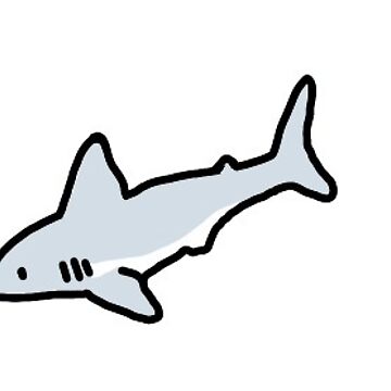 "Cute Mini Great White Shark Doodle Adorable Animal" Sticker for Sale ...