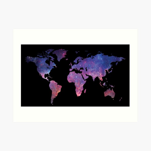 "Galaxy World Map" Art Print for Sale by This-Happened | Redbubble
