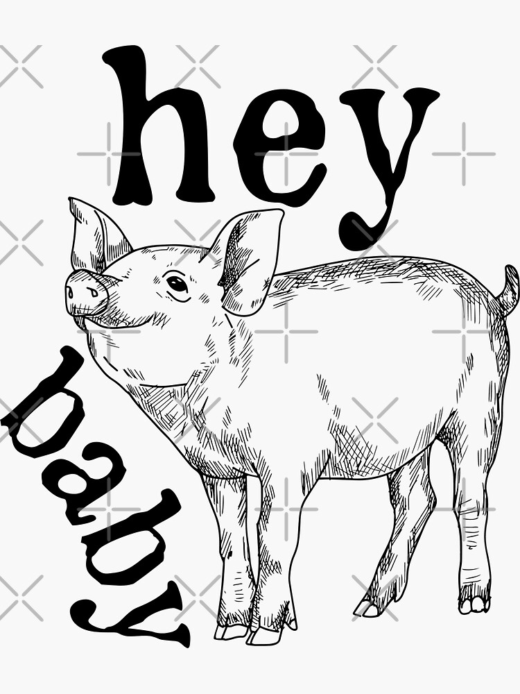 "hey baby pig" Sticker for Sale by Diamaber | Redbubble