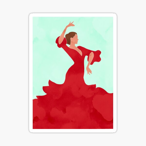 "Flamenco dancer " Sticker by maya-reinstein | Redbubble