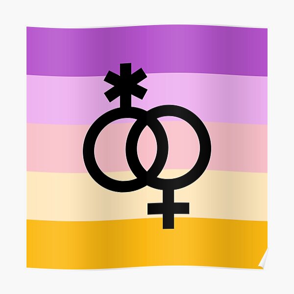 "nblw, interlocking symbols over trixic flag" Poster for Sale by ...