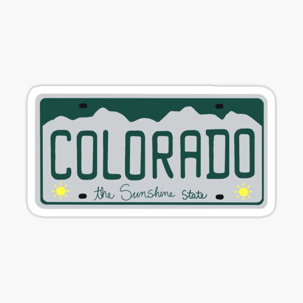 "Colorado license plate" Sticker for Sale by Calli Harris | Redbubble