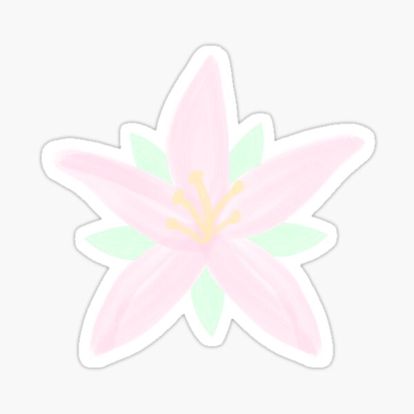 "Pink pastel lily" Sticker for Sale by Boobookowski | Redbubble