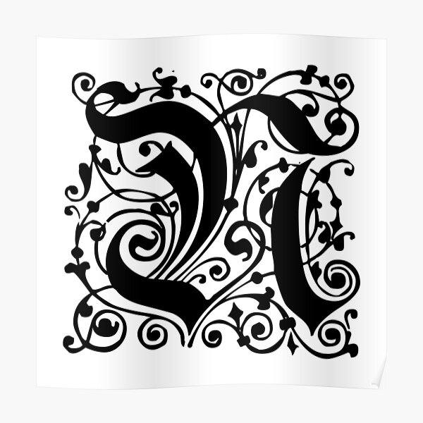 "ORNAMENTAL GOTHIC LETTER N" Poster by Gothic-letters | Redbubble