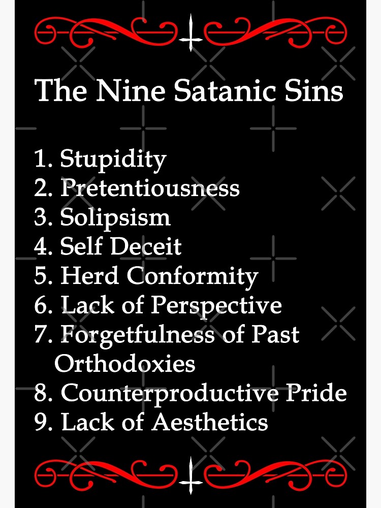 "The Nine Satanic Sins" Poster for Sale by darknight73 | Redbubble