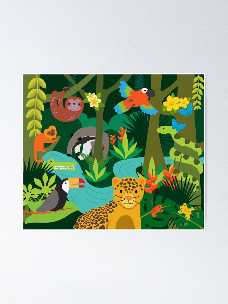 "Rainforest Animals " Poster by Mommyisakeeper | Redbubble