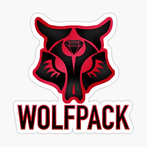 "WOLFPACK logo with name" Sticker for Sale by iBlondiiee | Redbubble