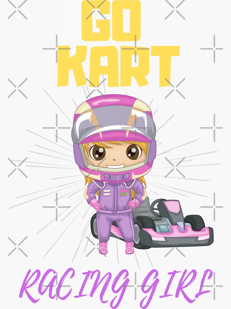 " Go Kart Racing Girl " Sticker for Sale by springflow | Redbubble