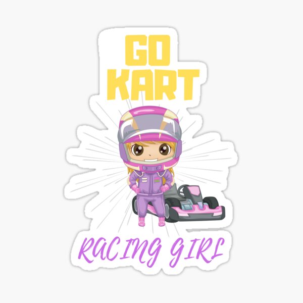 " Go Kart Racing Girl " Sticker for Sale by springflow | Redbubble