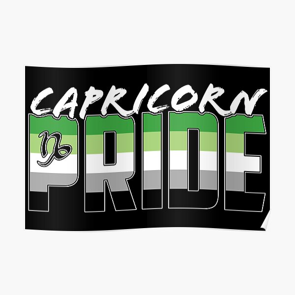 Capricorn Aromantic Pride Flag Zodiac Sign Poster For Sale By Valador