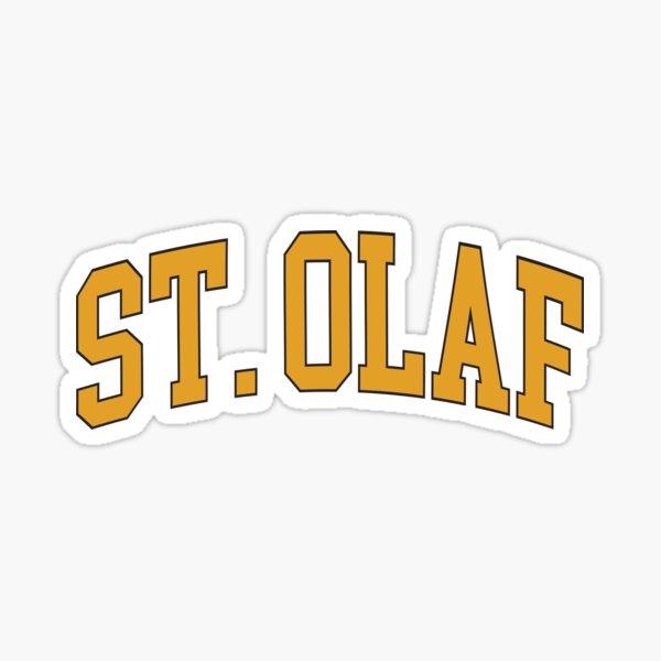 "st. olaf - varisty font curved" Sticker for Sale by scollegestuff ...