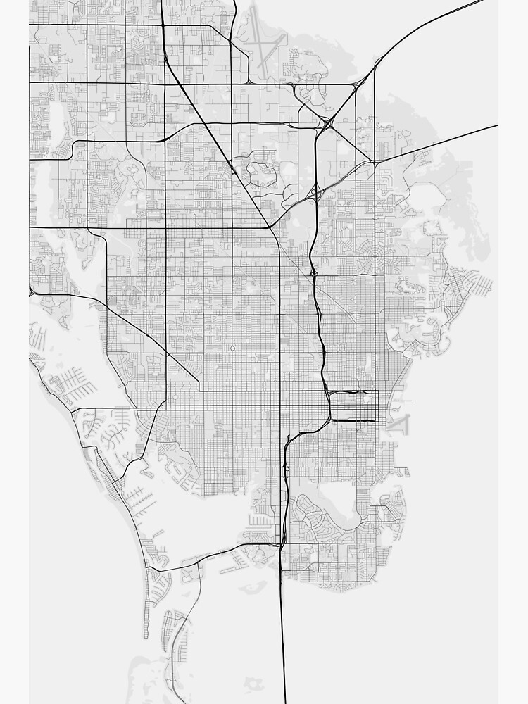 Póster «St. Petersburg, USA Map. (Black on white)» de Graphical-Maps ...