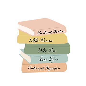 "Stack of Classic Literature" Sticker for Sale by graceannej | Redbubble