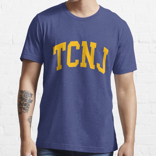 "tcnj - varisty font curved" T-shirt for Sale by scollegestuff ...