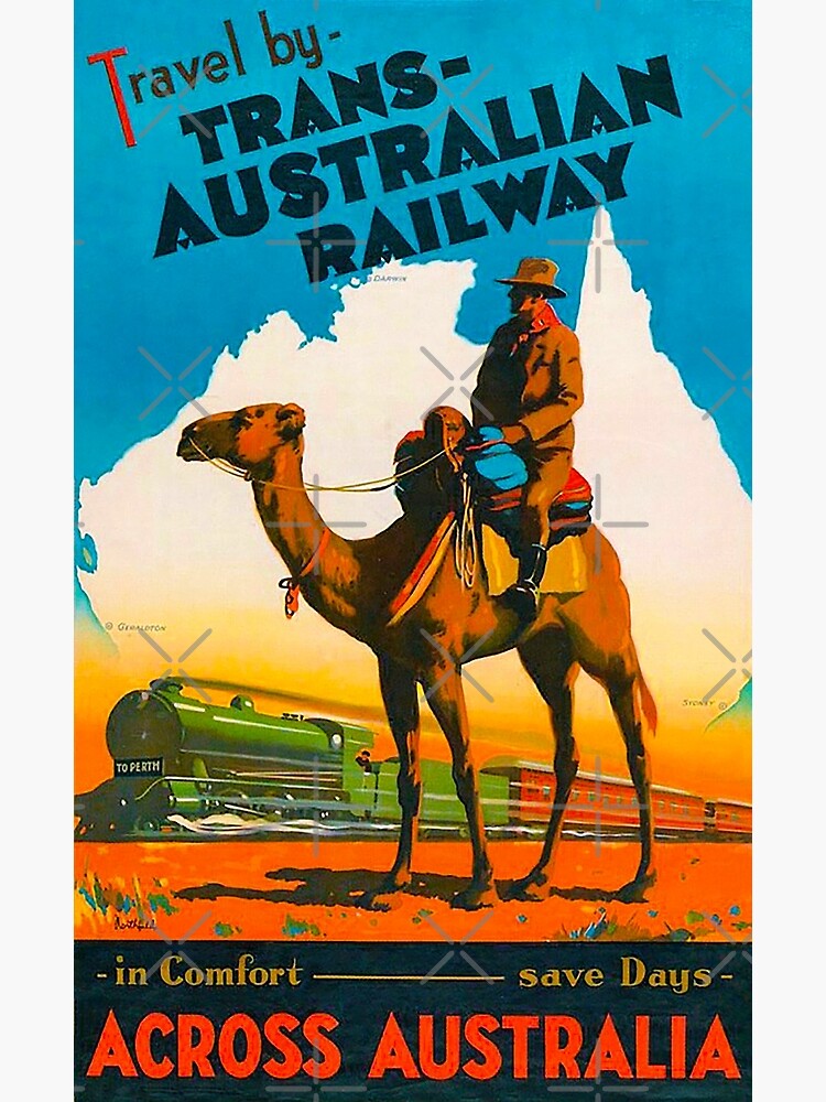 "Vintage Australian Railway Poster, Australia, Camel, Dessert, Trans ...