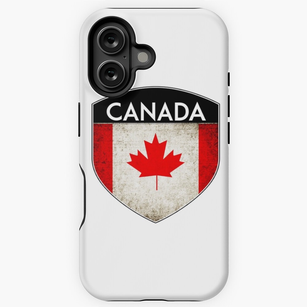 "CANADA FLAG CREST BADGE EMBLEM GRUNGE" Sticker for Sale by ...