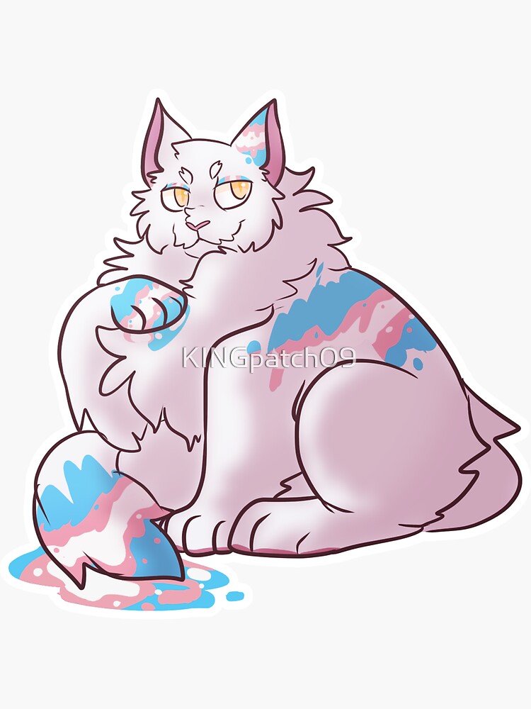 "Pride cat : trans" Sticker for Sale by KINGpatch09 | Redbubble