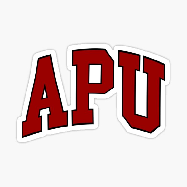 "apu - varisty font" Sticker for Sale by scollegestuff | Redbubble