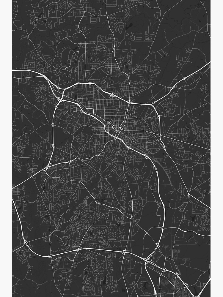 "Durham, USA Map. (White on black)" Poster for Sale by Graphical-Maps ...
