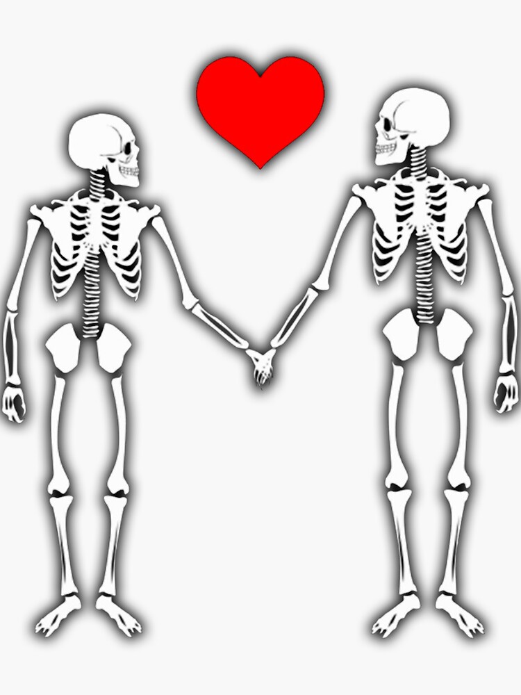 "Kissing , the lovers skeletons rib cage" Sticker for Sale by MESTO ...